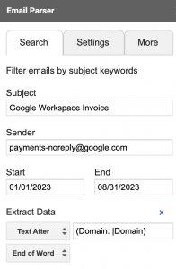 Email Parser - Emails to Sheets
